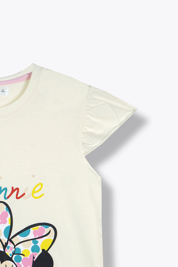 Premium Quality "Minnie Mouse" Printed Girls Summer Suit with Maroon T ...